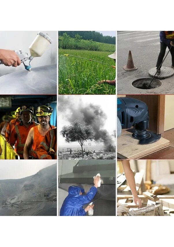 Многоразовая респираторная маска с защитными очками, противогазовая, противопожарная