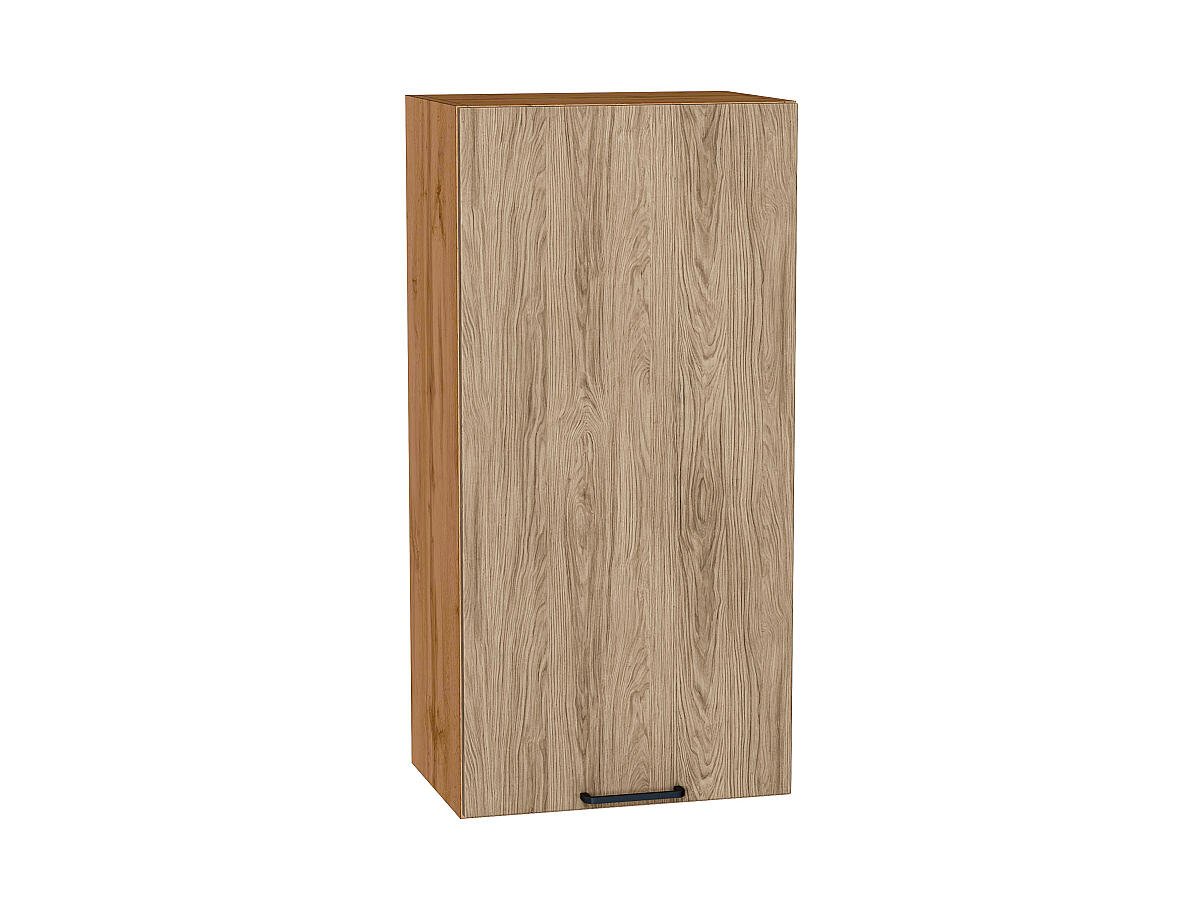 Шкаф верхний с 1-ой дверцей Флэт, цвет фасада Natural Casella Oak 2S, цвет каркаса Дуб Вотан, 920*450*318 (В*Ш*Г) мм