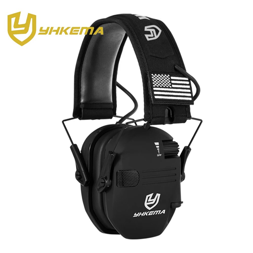 Тактические электронные наушники YHKEMA для стрельбы Black