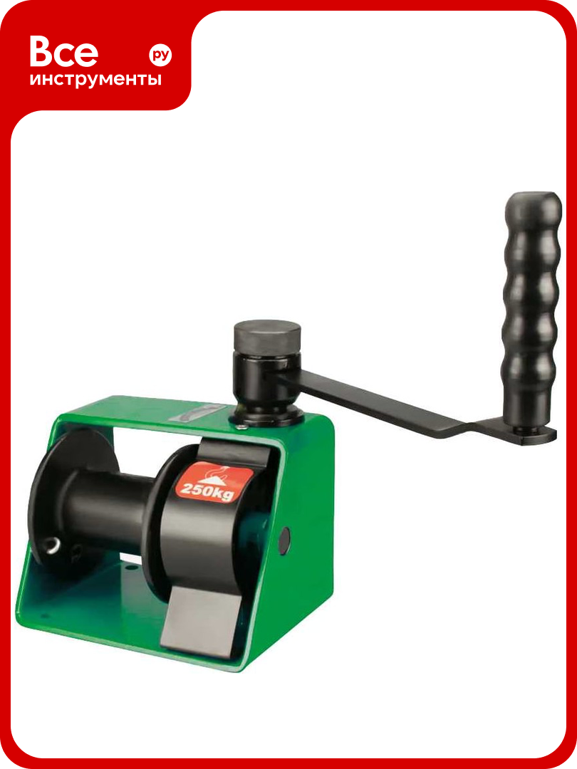 Ручная лебедка с червячным редуктором EURO-LIFT VS-250 00009336 (250 кг, канат 20м)