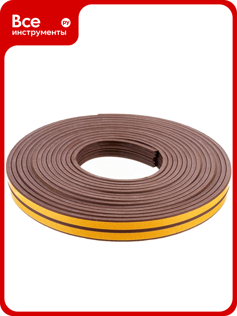 Самоклеящийся уплотнитель Sila Е-профиль, 12 м, коричневый В12 SILAEВ12, уплотнения всех типов