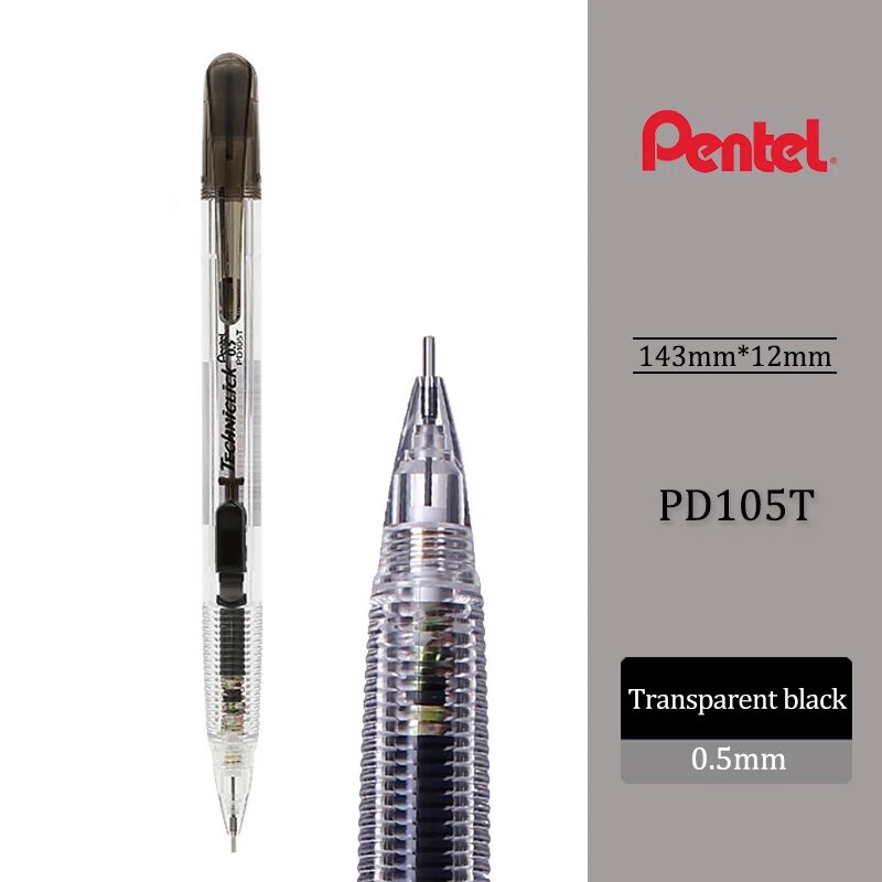 Pentel Techniclick Mechanical Pencil PD-105T Classic Side Press Active Pencils 0.5mm Student Writing Stationery School Supplies