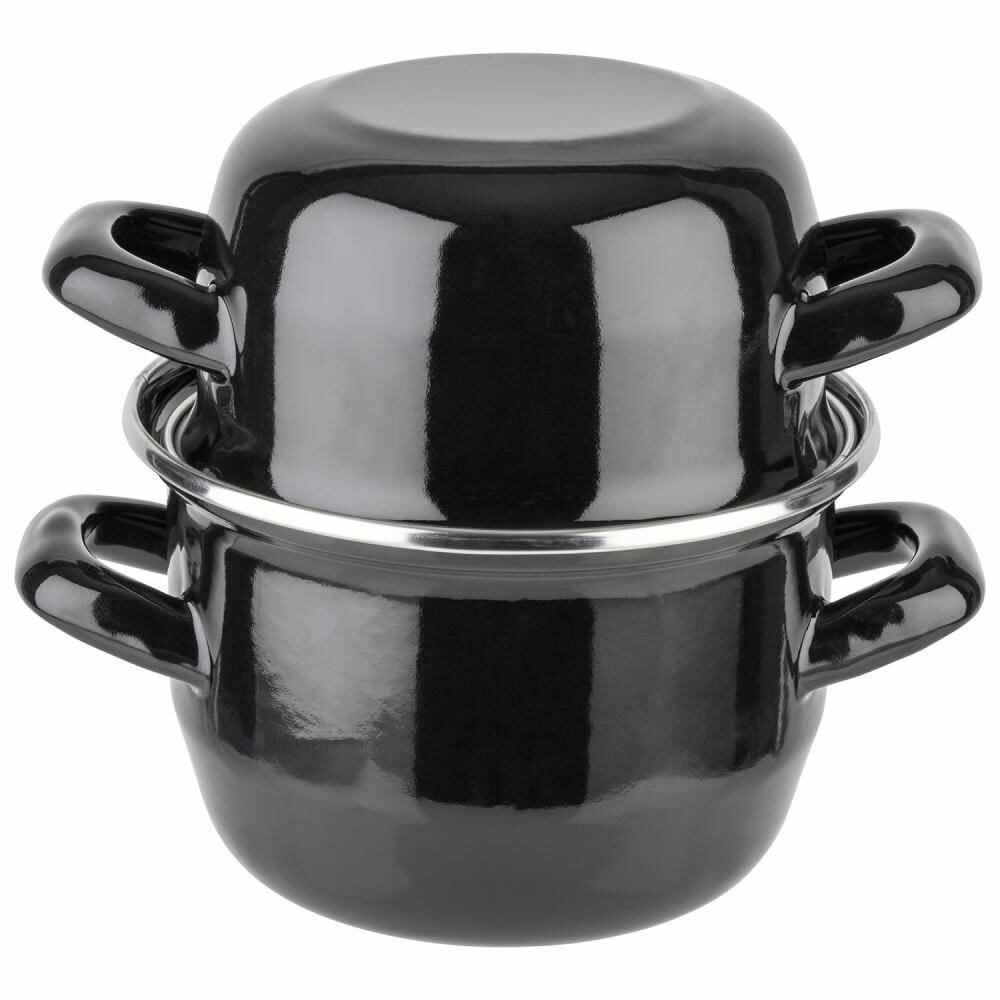 Кастрюля для мидий APS Mussel Pot Black Enamelled Sheet Steel 00623