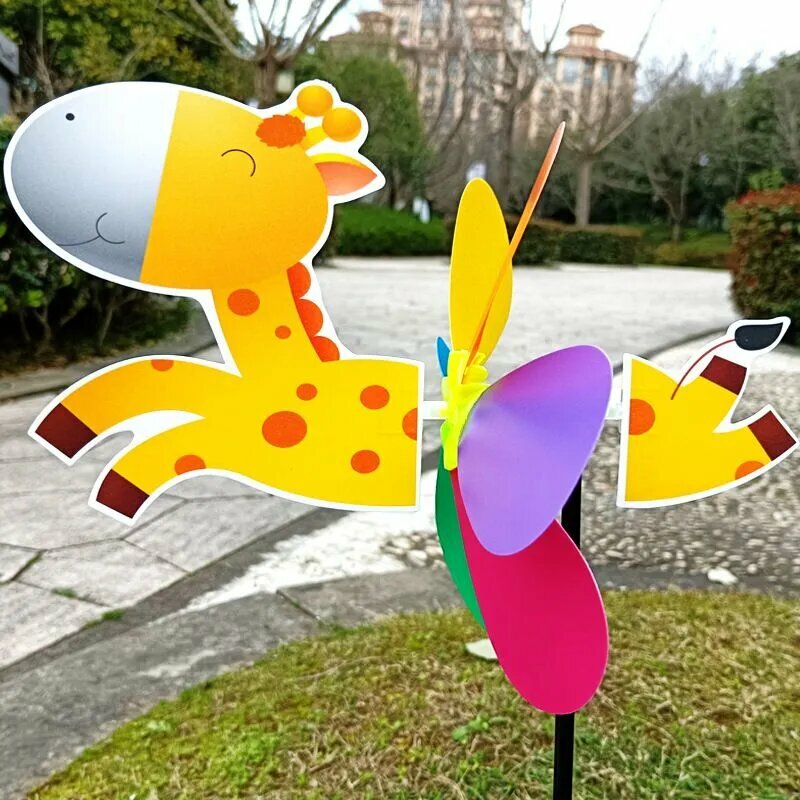 Олененок трехмерный мультфильм красочные пластиковые ветряные мельницы, красочные ветряные мельницы