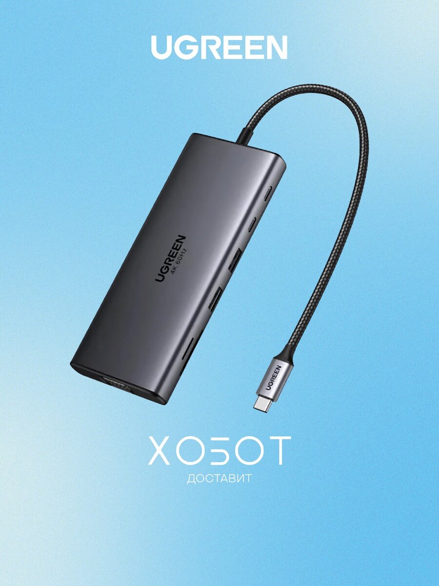 Мультифункциональный хаб Ugreen CM639 11 в 1 Converter (45520)