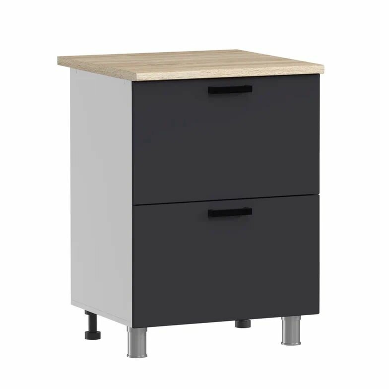 ARNIKA Шкаф для кухни напольный с ящиками без столешницы "Комфорт Эстетик", сталь МДФ, 60х48х81,6 см