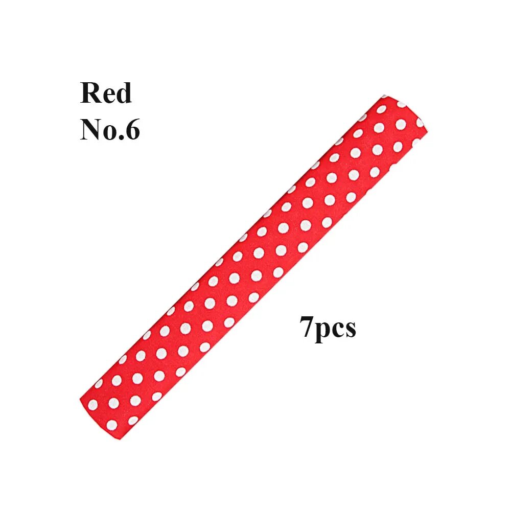 7 шт. красная хлопковая ткань в горошек, Red No.6