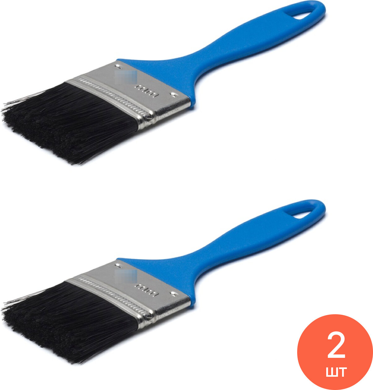 Кисть малярная Anza / Анза Basic плоская торцовая, с синтетической щетиной, 70мм / малярные и отделочные инструменты (комплект из 2 шт)