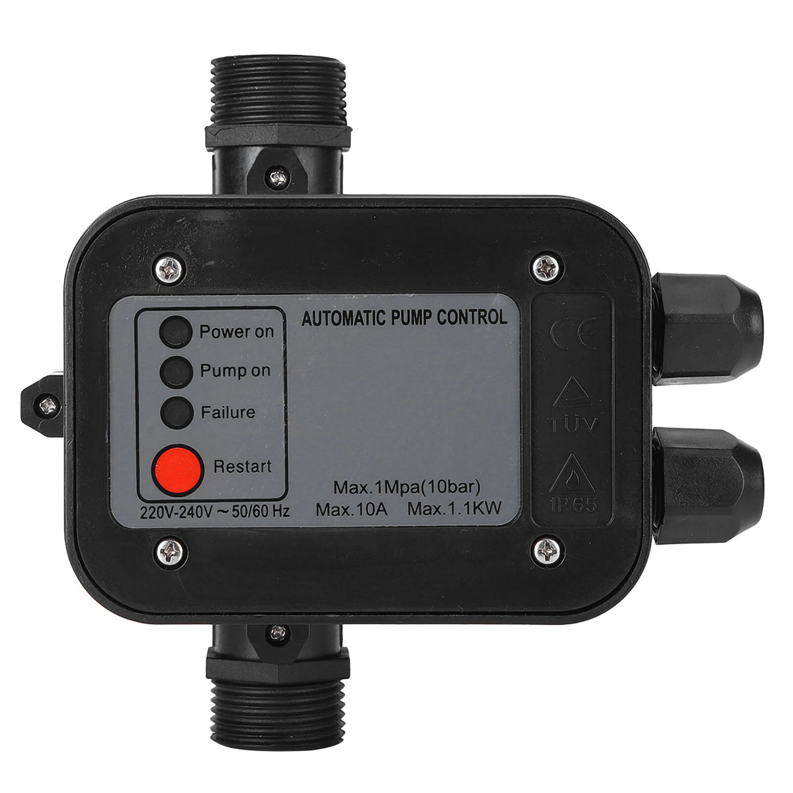 Черный самовсасывающий реле давления для водяного насоса 220 В, автоматический регулятор давления