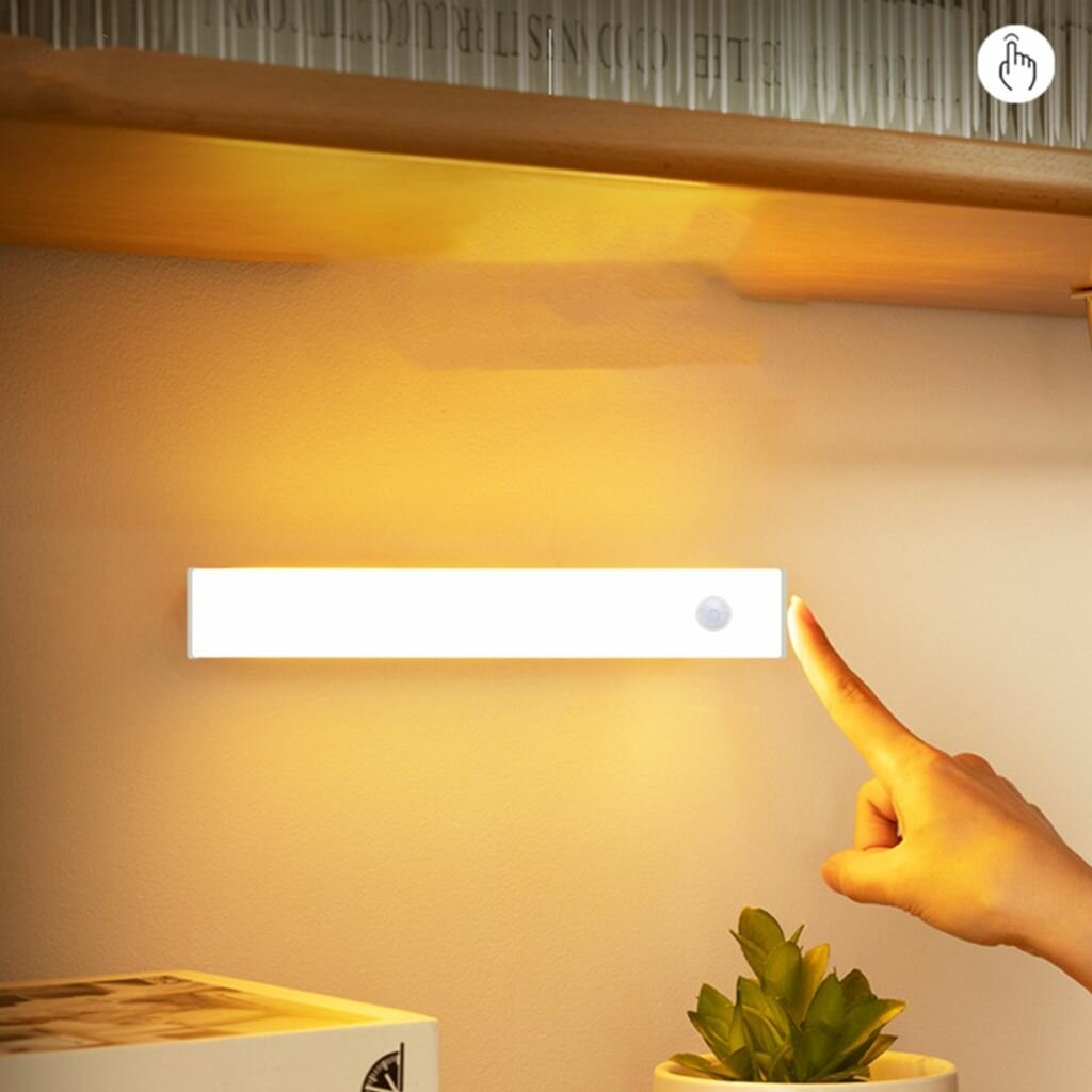 Светодиодная лампа с аксессуарами, (1шт) Длительное время автономной работы от датчика человеческого тела-100 мм-теплый белый