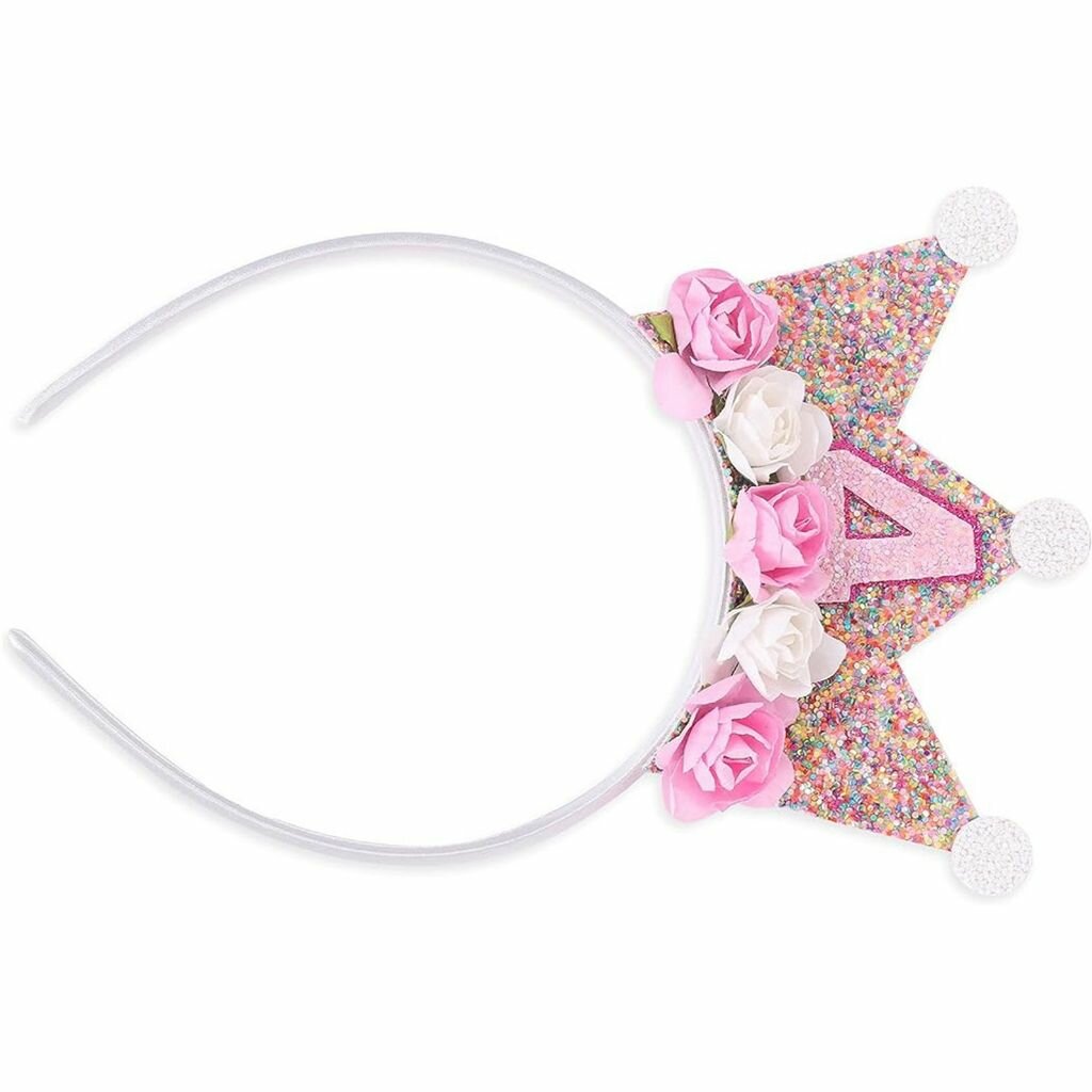 (1 шт.) Повязка на голову с короной день рождения ребенка-4 года