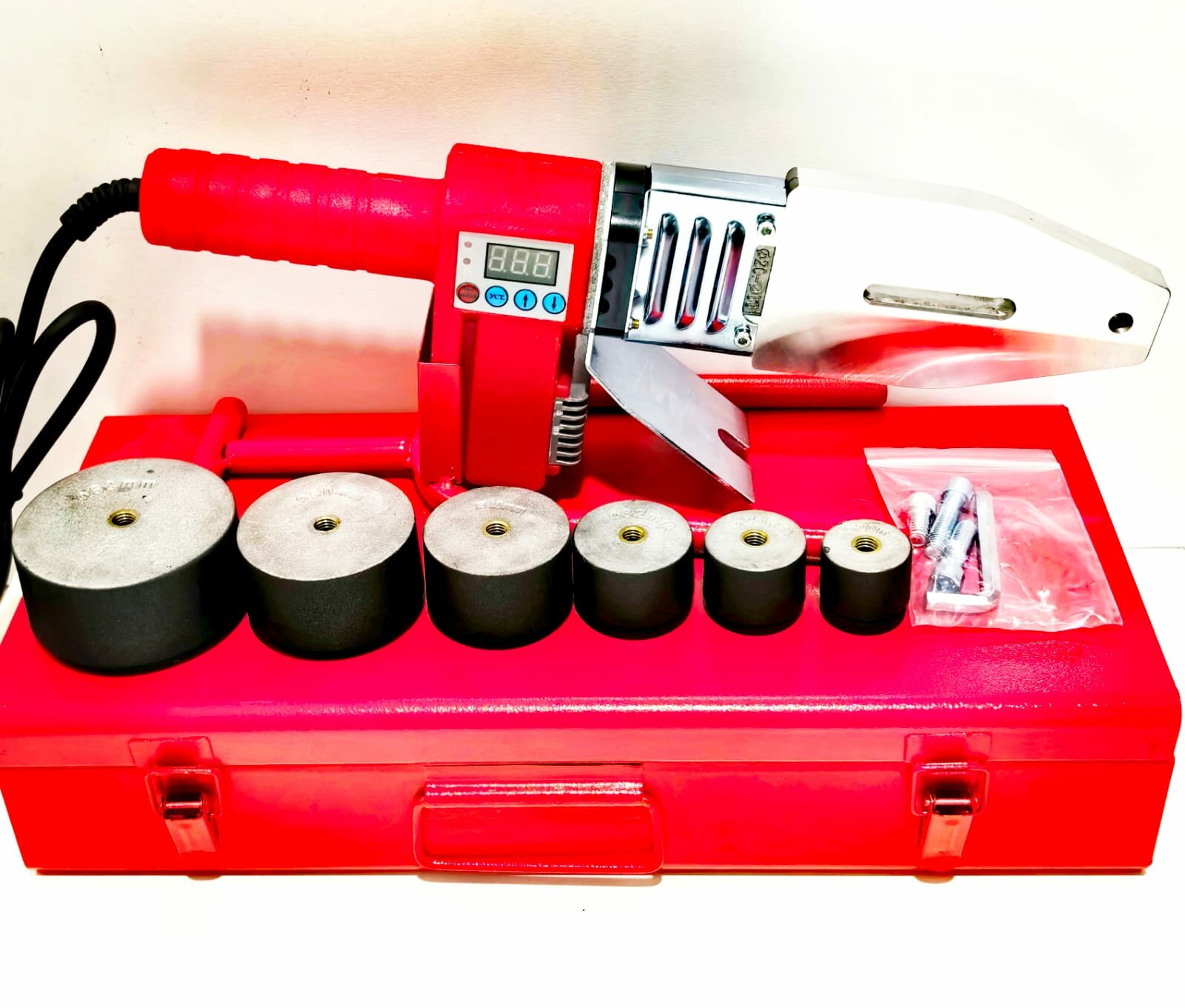 Сварочный аппарат для полипропиленовых труб и фитингов с электронной регулировкой температуры 1000 вт. (насадки20-63) ViEiR V-7