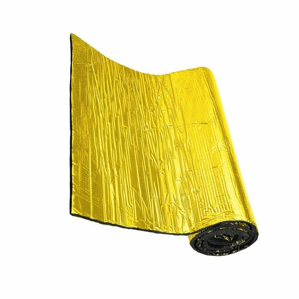 Автомобильная теплоизоляция и звукоизоляция хлопчатобумажная алюминиевая фольга самоклеящаяся-золотистый-50x100cmx5mm