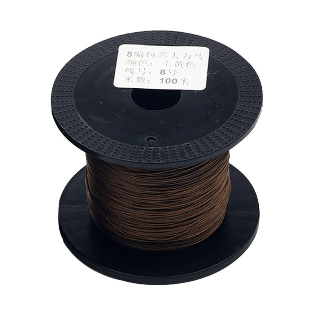 (1 рулон) Закаленная лицевая нить цвета хаки, 8 плетеных нитей с крепким конским плетением-№ 8.0