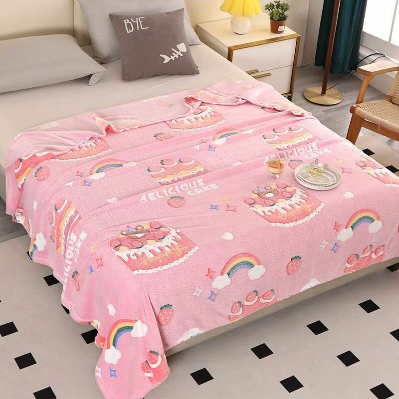 IKEA Зимние одеяла из снежинок, загустевший молочно-коралловый бархат, чехлы для диванов, одеяла, офисные шали