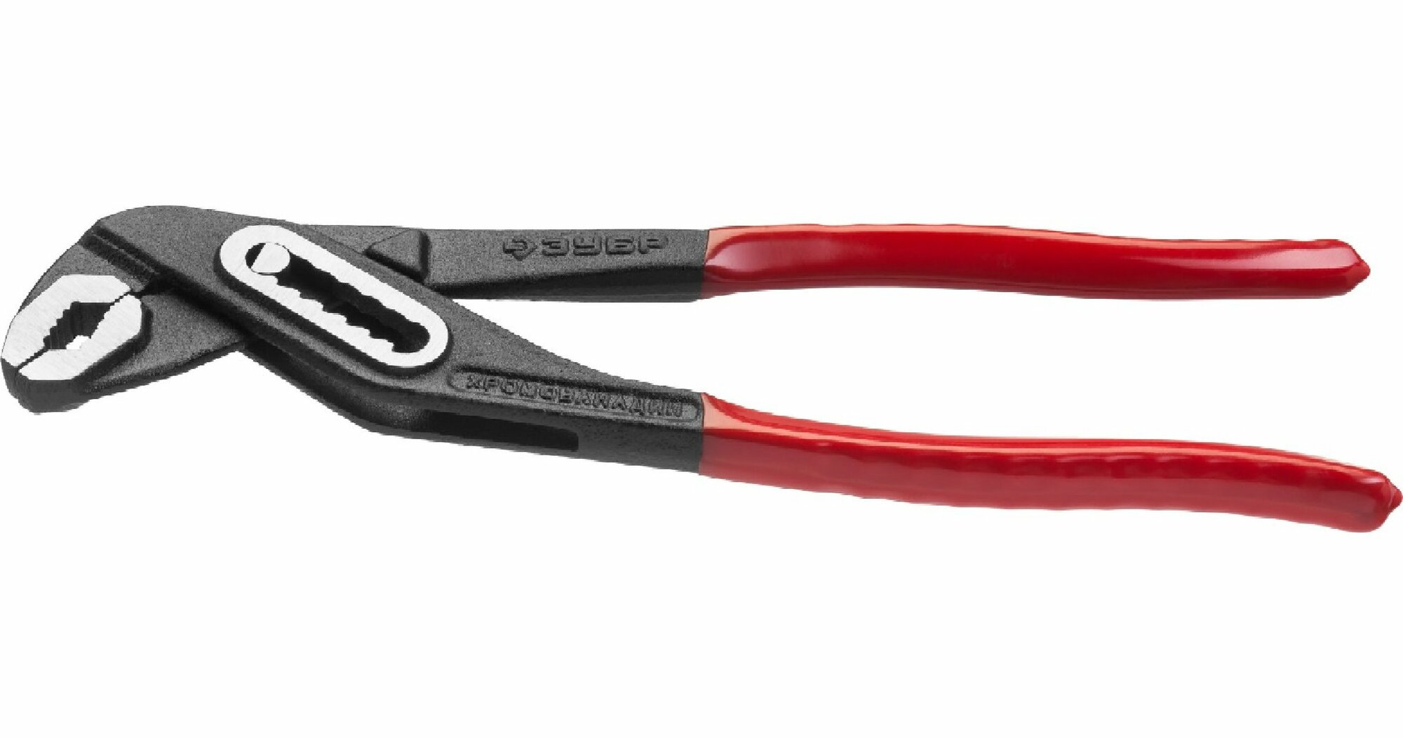 Переставные клещи ЗУБР 300 мм с захватом 60 мм маслобензостойкие обливные рукоятки Cr-V сталь