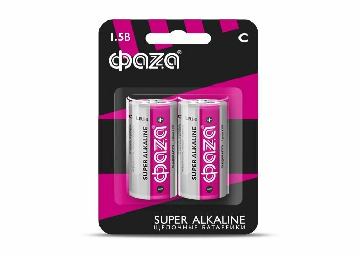 Элемент питания алкалиновый C/LR14 1.5В Super Alkaline BL-2 (уп.2шт) ФАZА 2858504