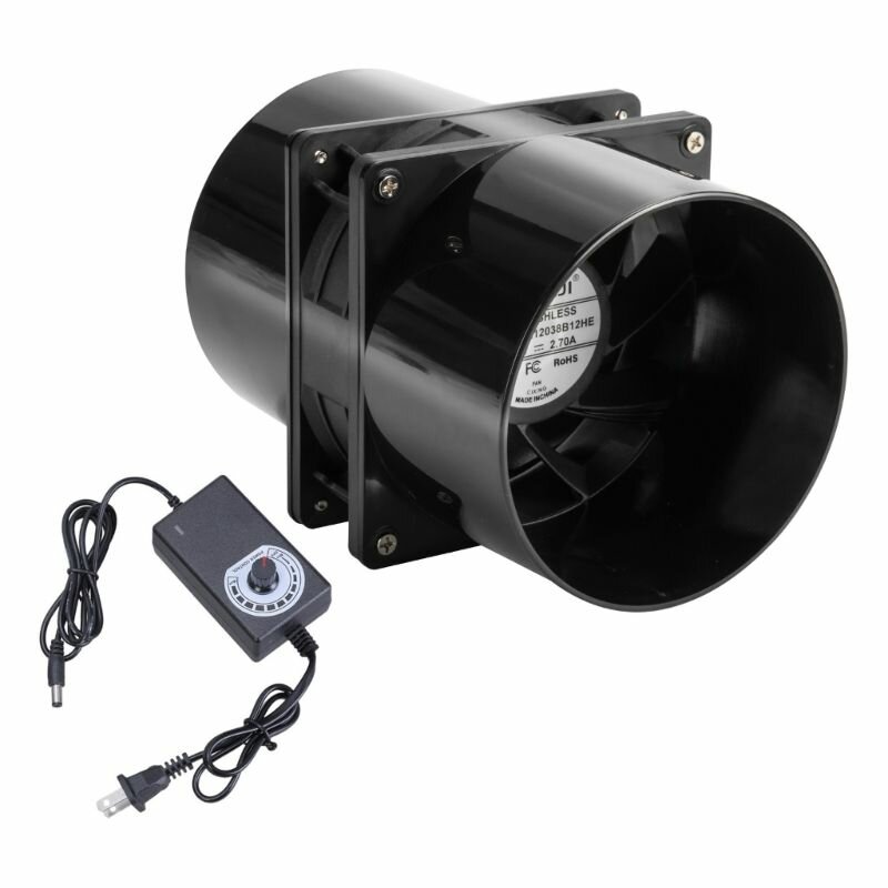 Двойной воздуховод 6000-скоростной канальный вентилятор с усилителем вытяжной + блок питания регулировкой скорости Правила США