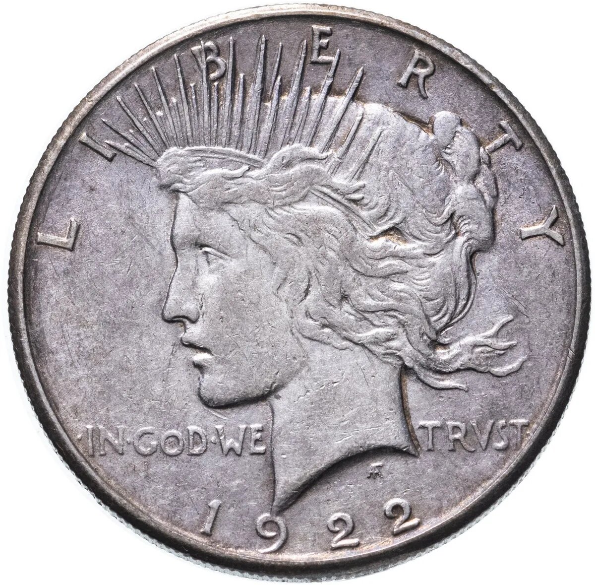 США 1 доллар 1922 "Мирный доллар", серебряный dollar Peace, проба 600-YANGXING