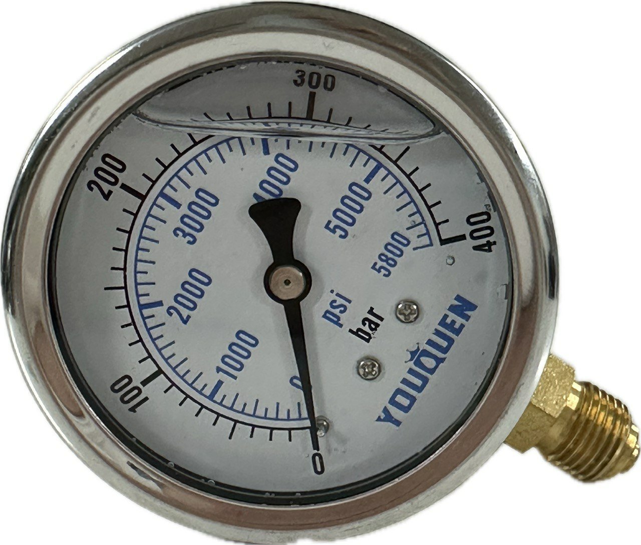 Манометр радиальный 0-400 бар (63 мм, 1/4 BSP, Китай)