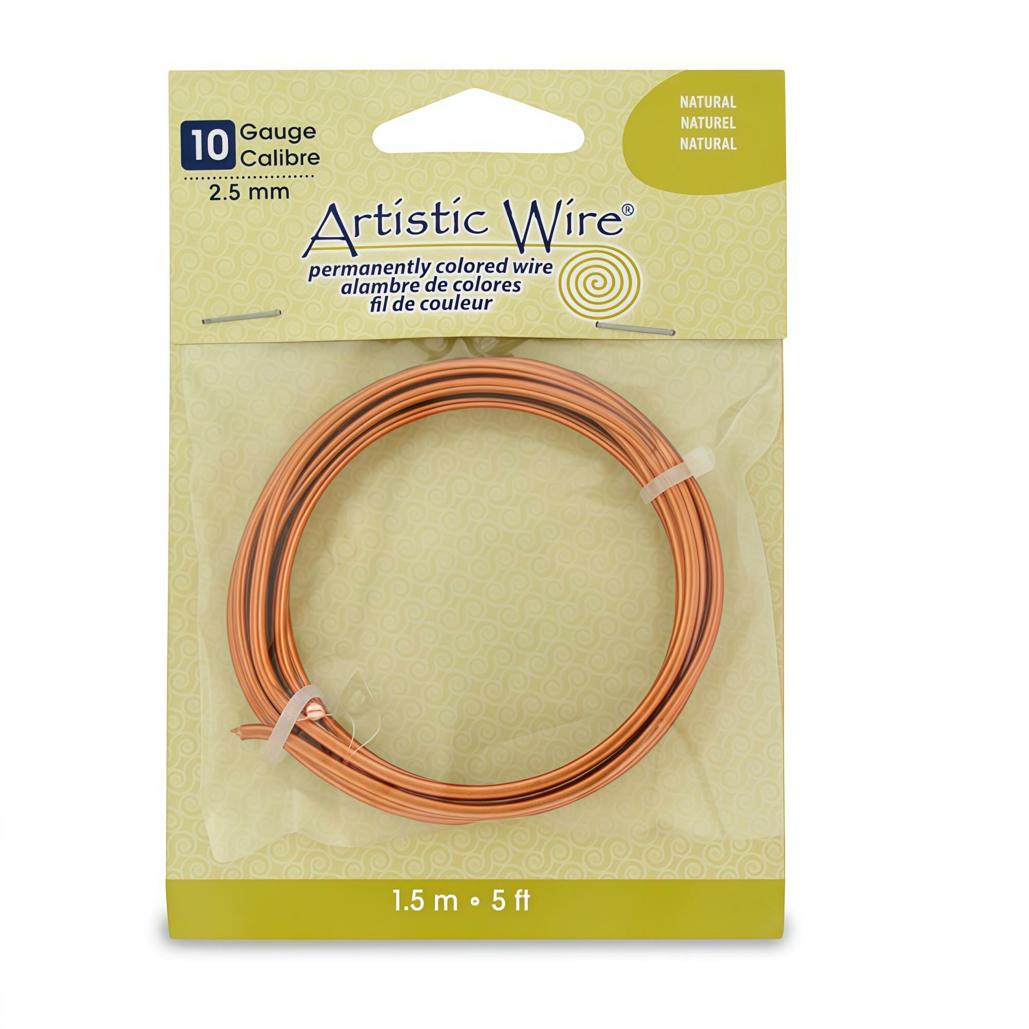 Проволока гибкая, 2.5мм, Artistic Wire, светлая медь, 1.5 метра, моток