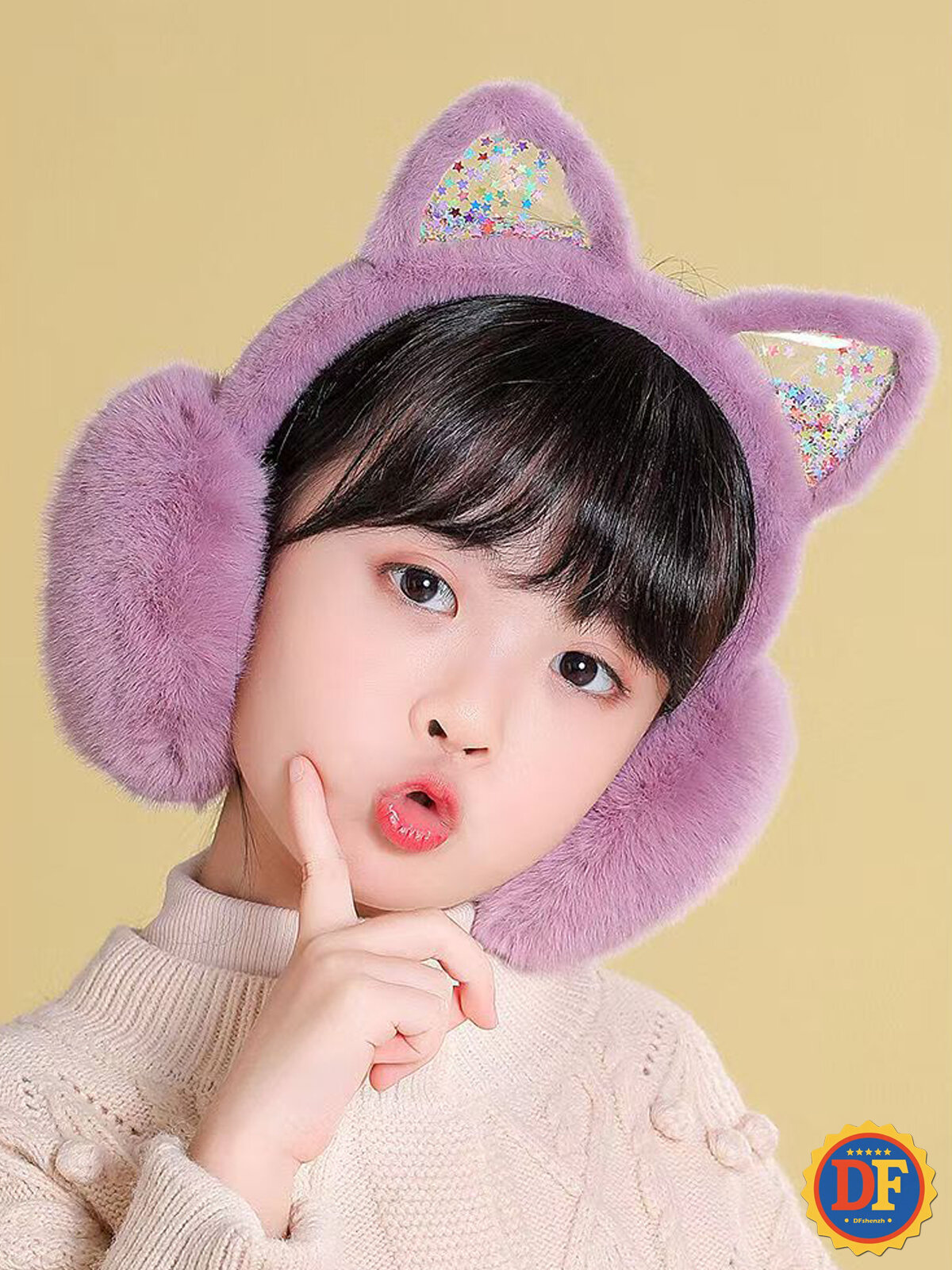 Зимние детские меховые наушники, ветрозащитные, антифриз, шелковый наполнитель, один размер