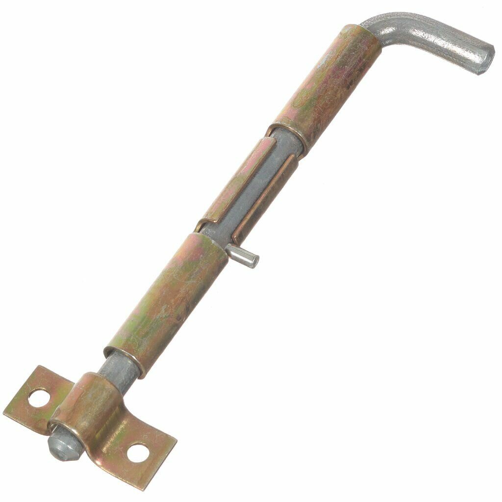 Засов гаражный Секрет-Киров ЗД-08 180 мм под сварку, круглый гнутый ригель, стальная задвижка для ворот и калиток