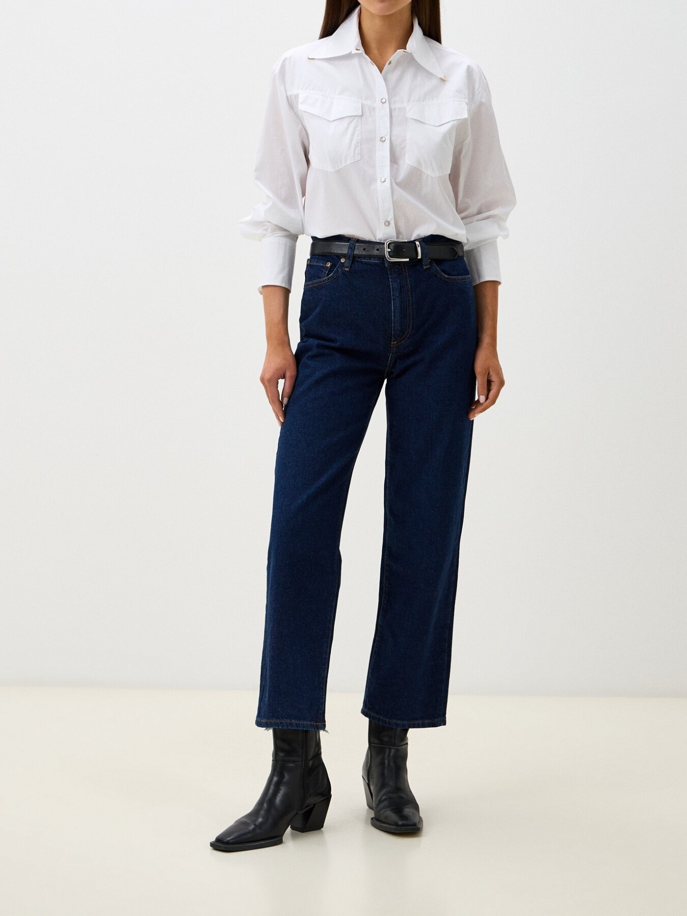 Джинсы мом Alessandro Manzoni Jeans, размер 42, темно-синий — фото 1