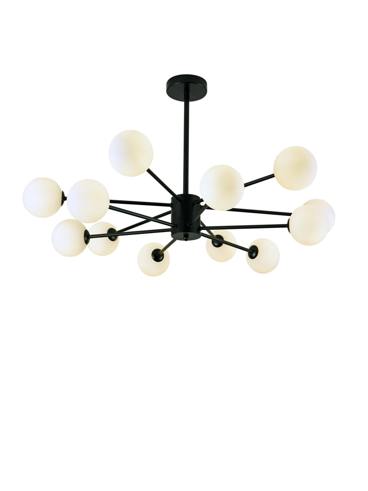 Современная люстра из черного стекла со светодиодами для освещения спальни