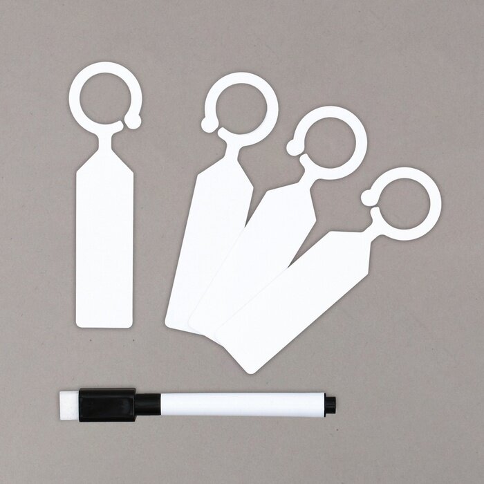 Бирка табличка садовая для растений цветов рассады, 10,5 см, набор 20 штук, маркер, пластик, белые