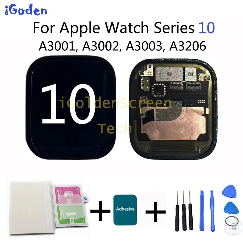 OLED для Apple Watch Series 10, ЖК-дисплей A3001 A3002 A3003 A3206, дигитайзер сенсорного экрана для Apple Watch S10, ЖК-дисплей 46mm