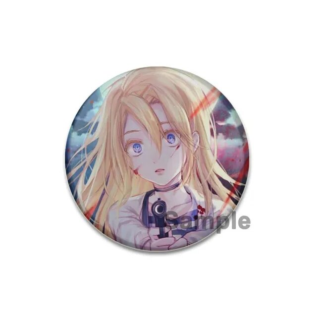 58 мм аниме «Ангелы смерти», заколки на пуговицах, милая интересная брошь с персонажем для рюкзака, украшения одежды, модные подарки