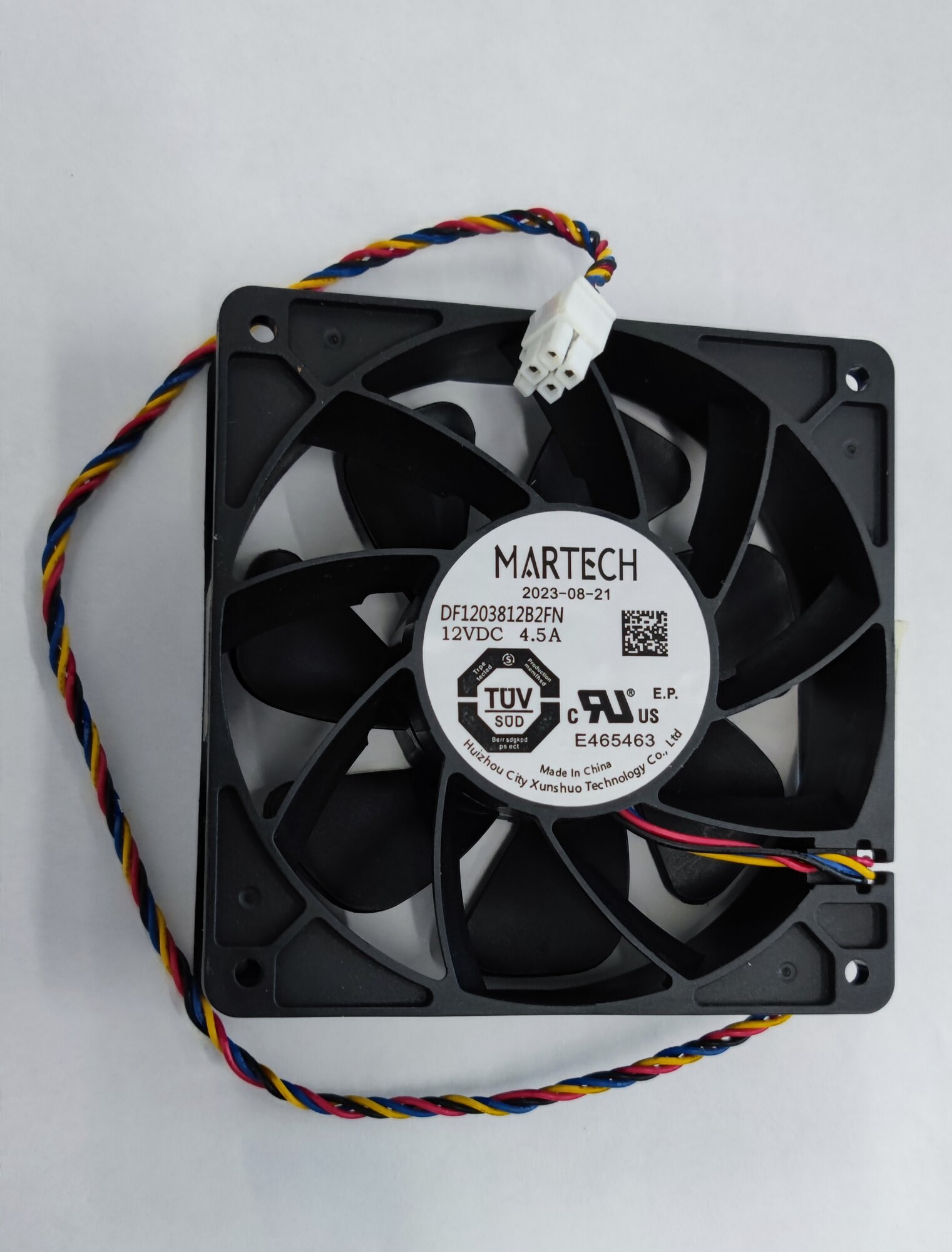 Вентилятор Martech для T21 S21 L9 Antminer DF1203812B2FN 4,5А/12В , кулер 120 мм, 4pin квадрат