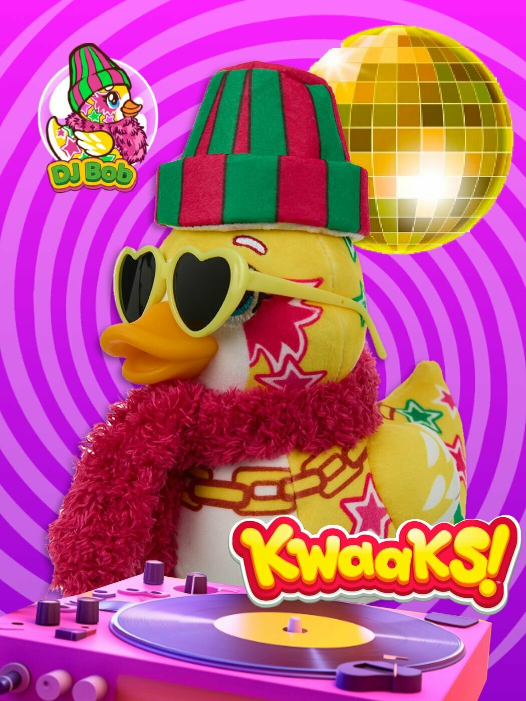 Мягкая игрушка Утка KWAAKS, Квакс, уточка Диджей Боб