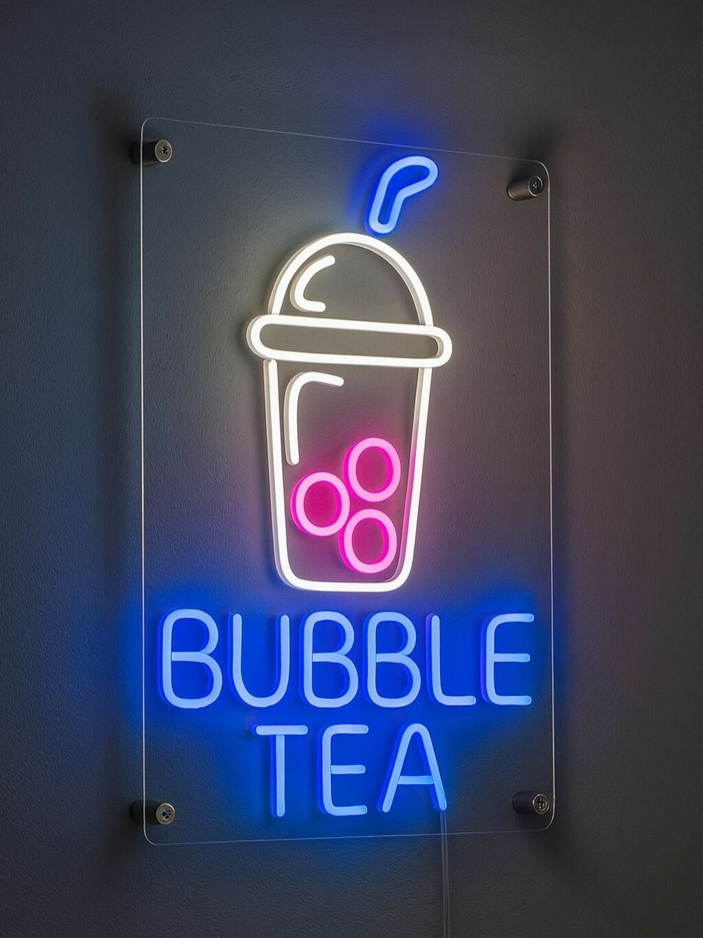Неоновая вывеска светильник декоративный BUBBLE TEA, 50х35 см