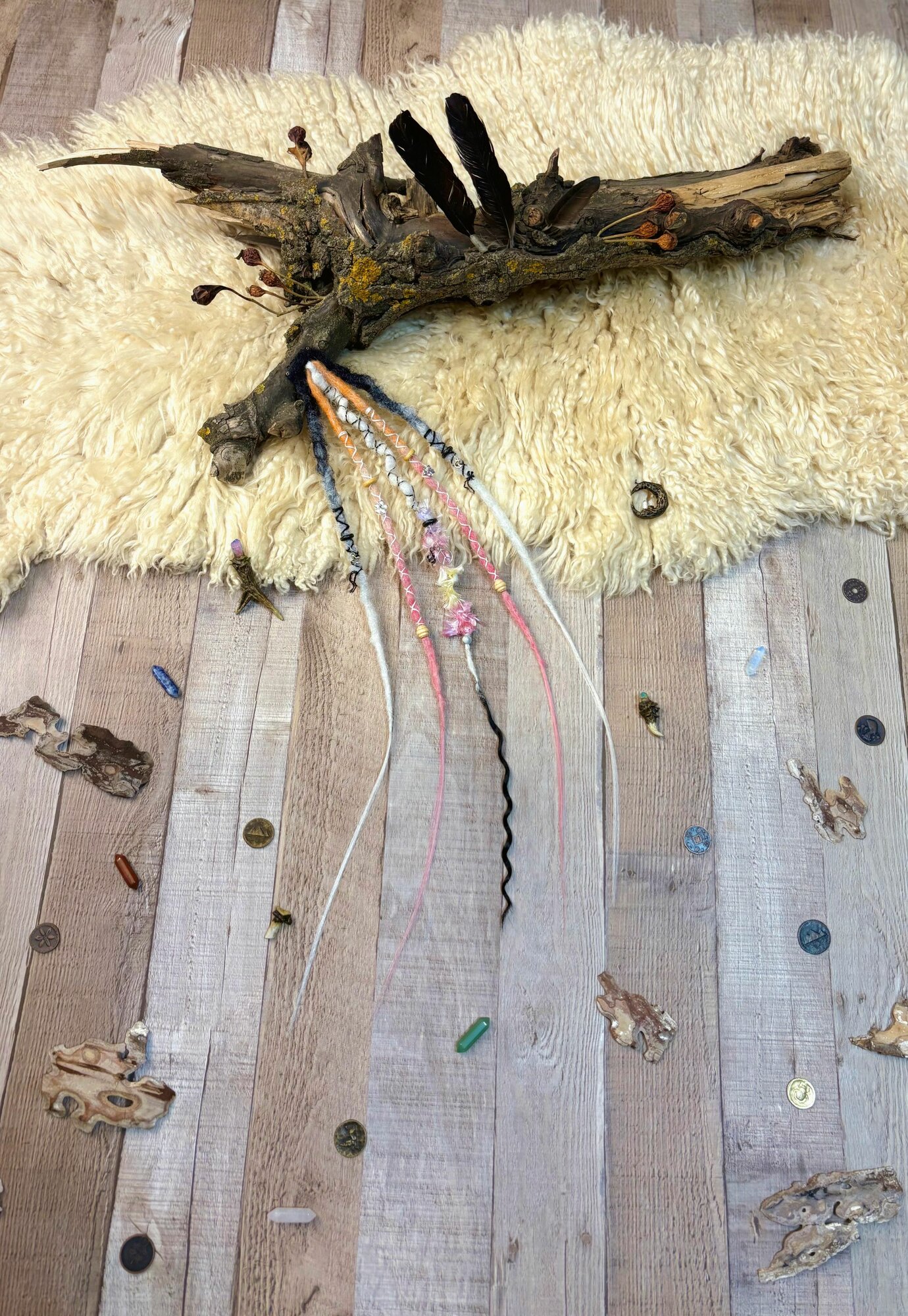 Дреды из канекалона на заколке, ручная работа