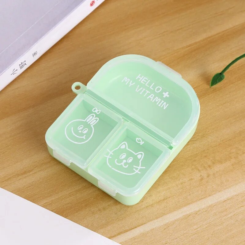 Мини таблетница Light Green с милыми рисунками
