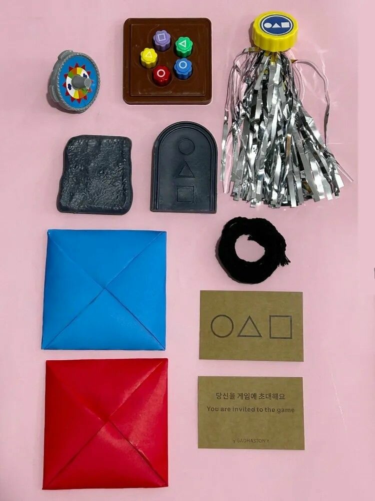 Игра в кальмара , конги /Гонки /gonggi из сериала (Squad game 2) , корейские игральные кубики, семейные игры для путешествий, 8 видов игр.