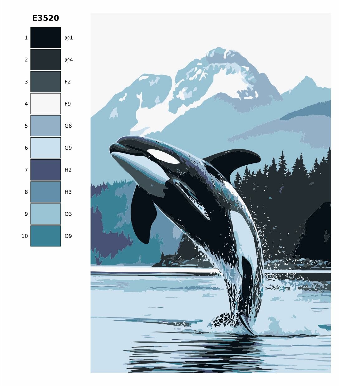 Детская картина по номерам E3520"Касатки"20х30