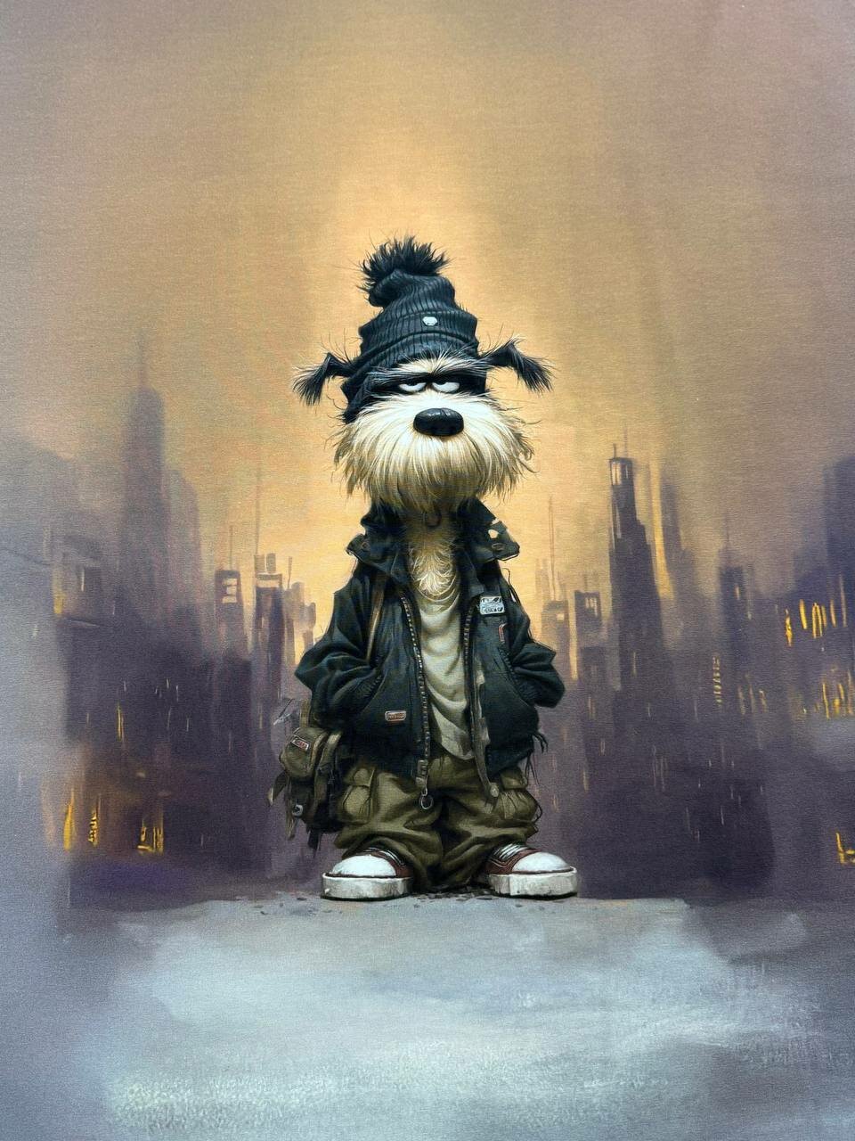 Ткань кулирка с диджитальным принтом Собака 79x69 см/ передняя полочка