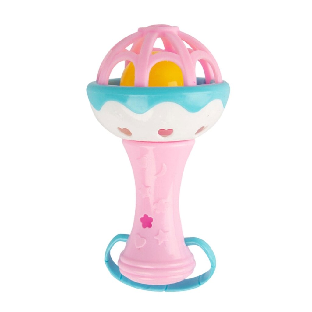 Игрушка, Мягкий резиновый прорезыватель-погремушка-палочка захватите катящийся шарик рукой-теплый цветной погремушка-шарик