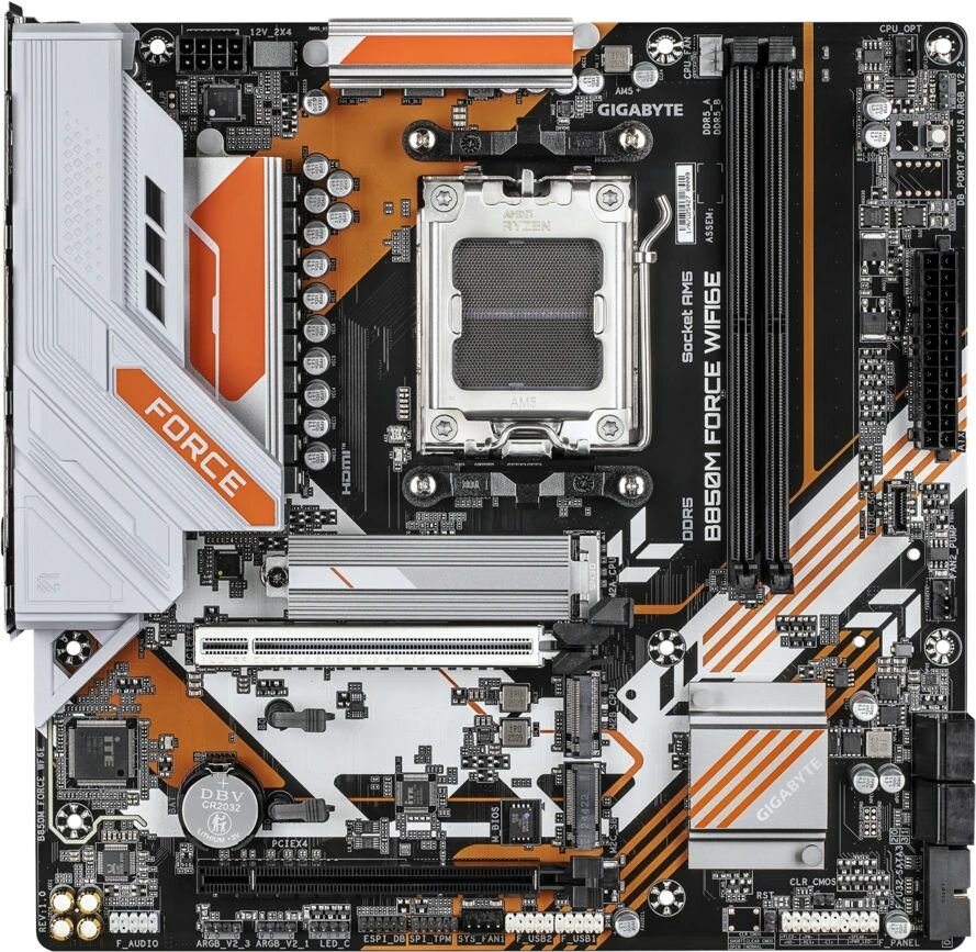 Материнская плата Gigabyte B850M FORCE WF6E, SocketAM5, AMD B850, mATX, Ret