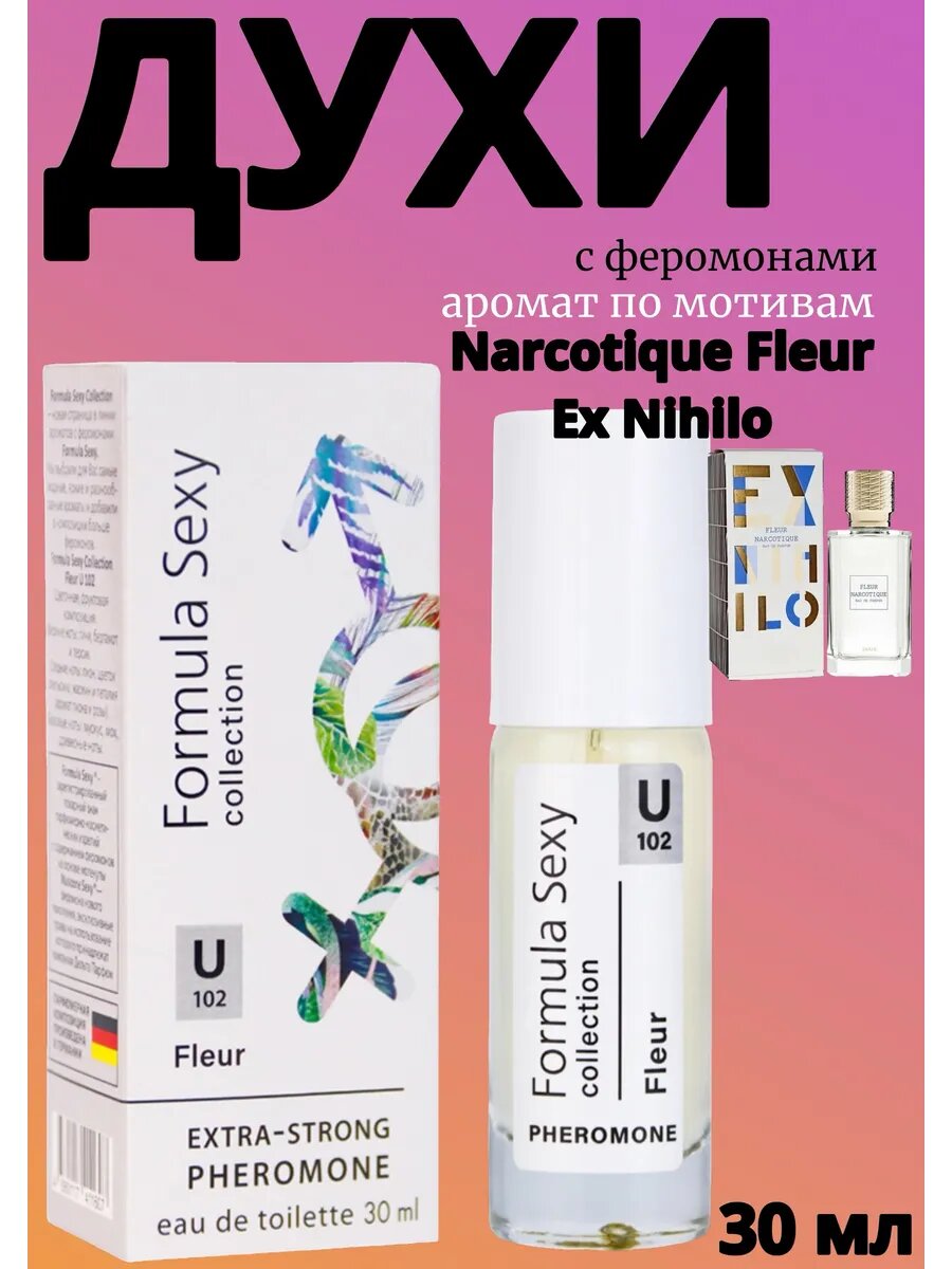 Туалетная вода Formula Sexy женские стойкие Fleur, с феромонами, 30 мл