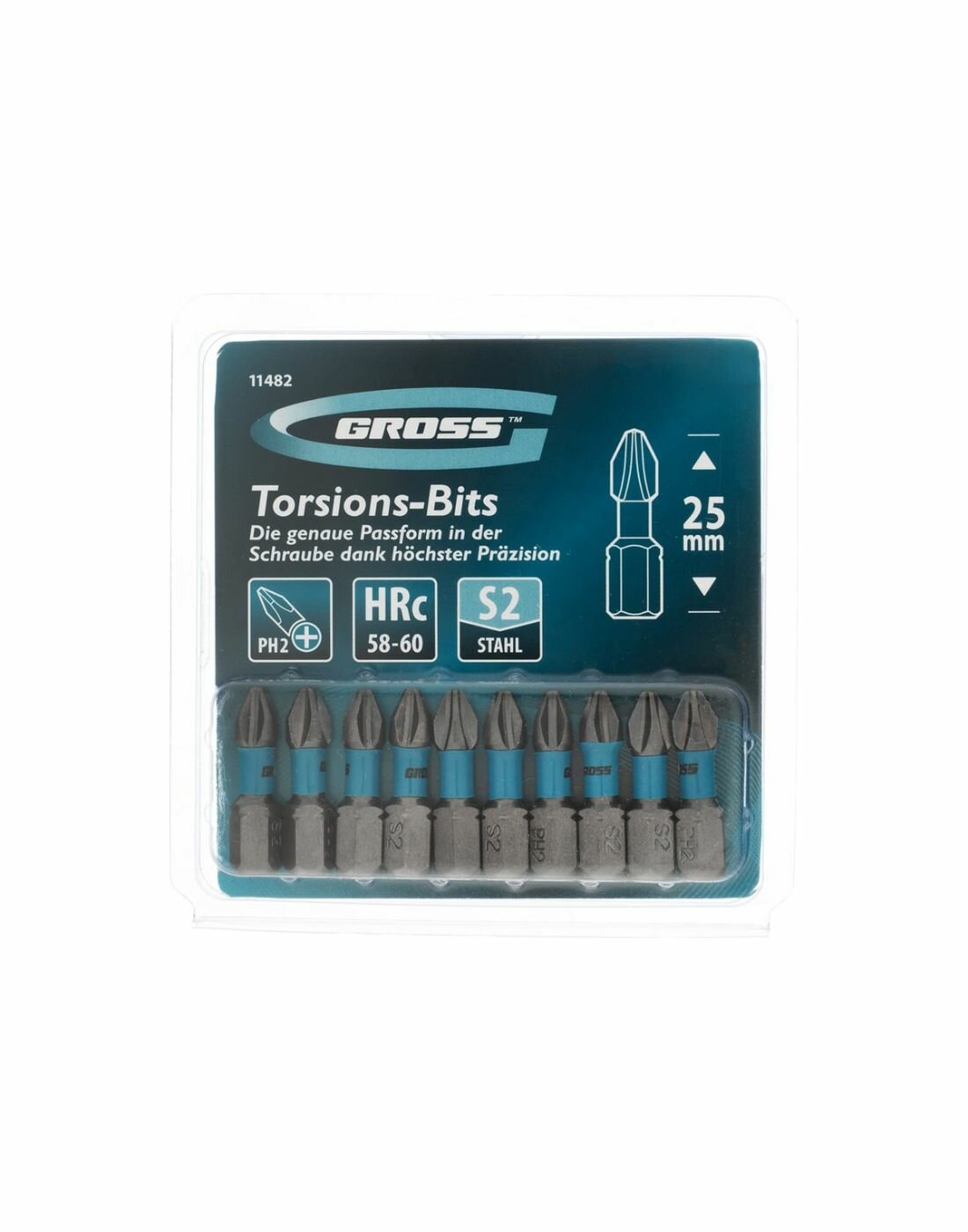 Набор бит торсионных PH2x25мм 10шт. (11482)