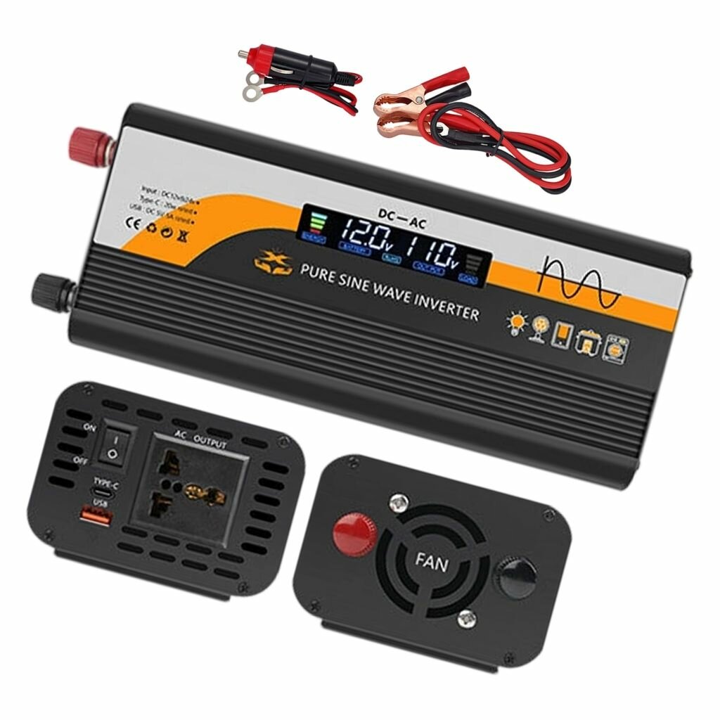 Двухпортовый инвертор 2000Вт 12В/24В в 220В