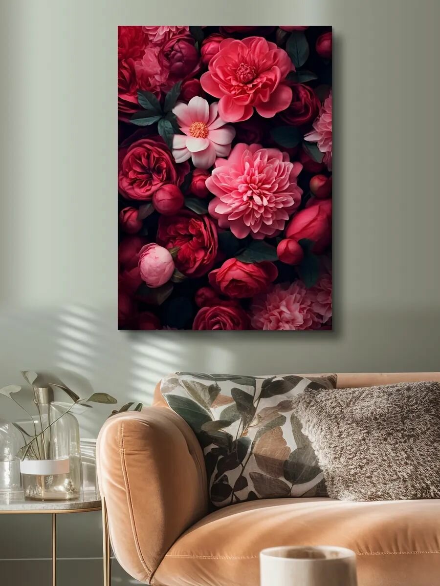 Картина на стену Розовые пионы 30х40см 1шт.