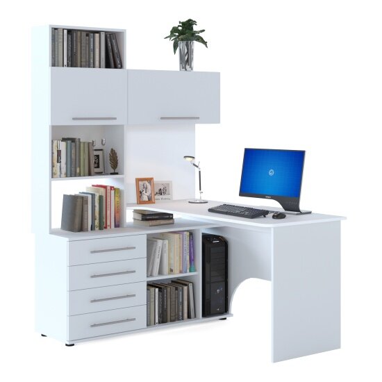 Стол компьютерный Мебельная Фабрика "сокол" КСТ-14.1Л Левый Белый