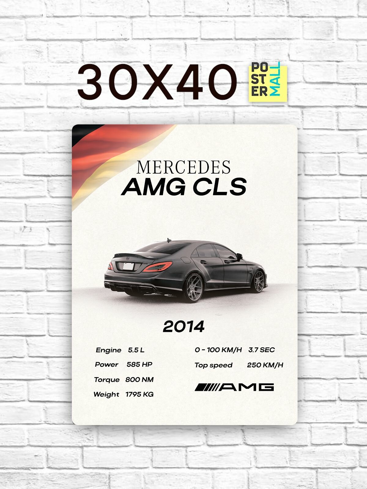 Постер для интерьера на стену (50х70 см). Mercedes amg cls