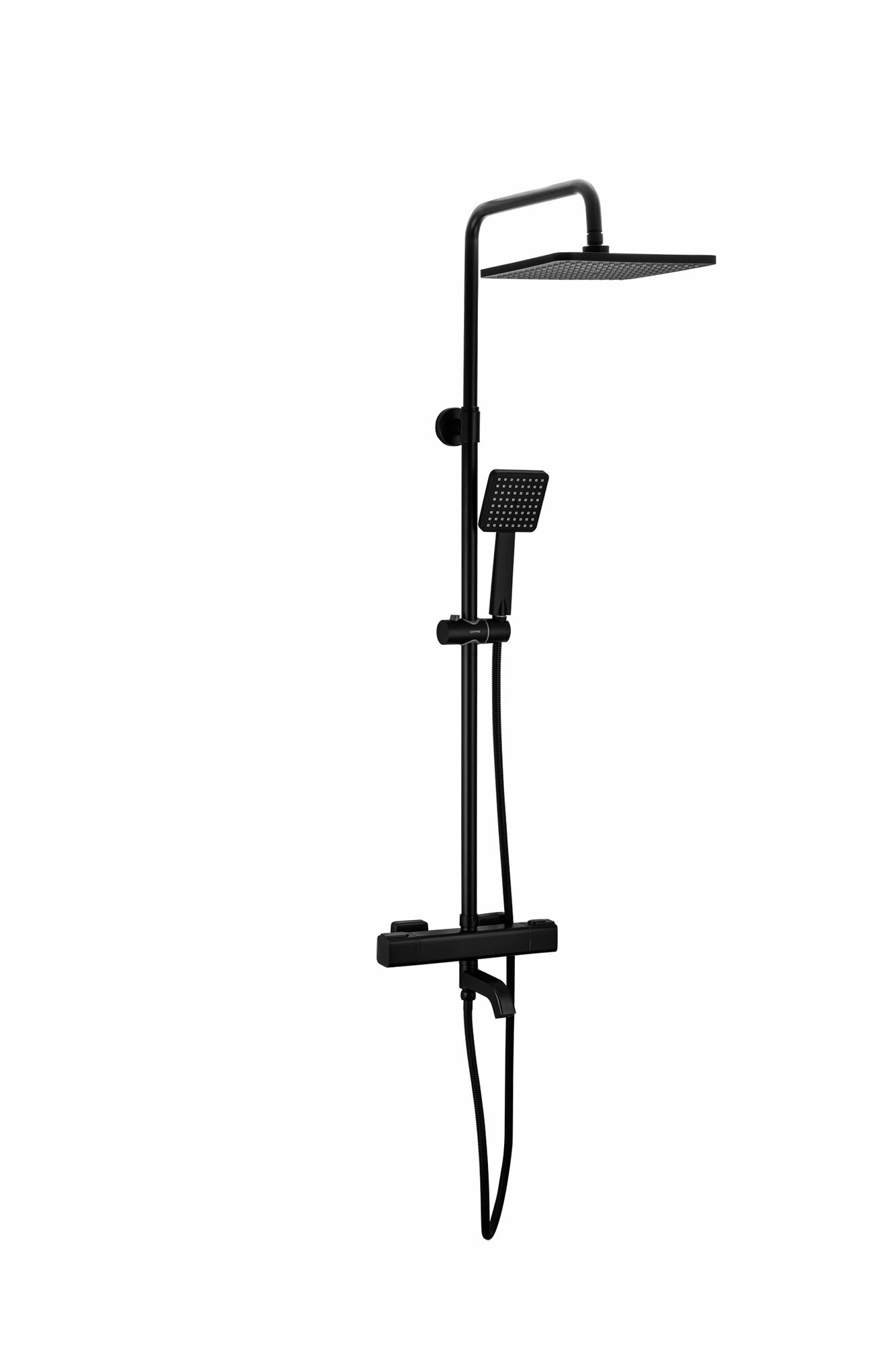 Душевая стойка G2491-6, латунь, PVD покрытие, черная, тропический душ
