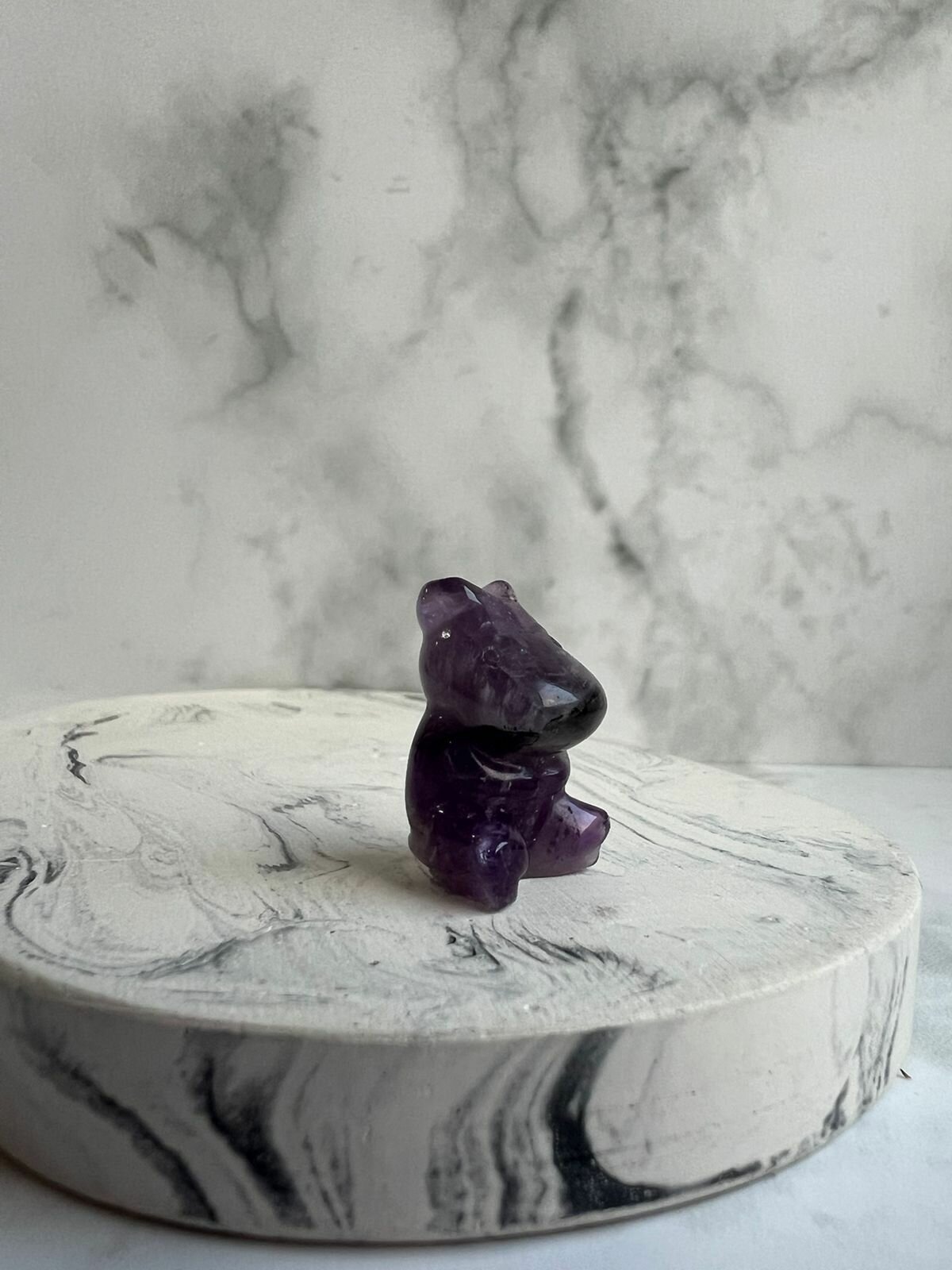 Фигурка-сувенир мини "Мумий тролль" из натурального камня Аметист, 25*15мм